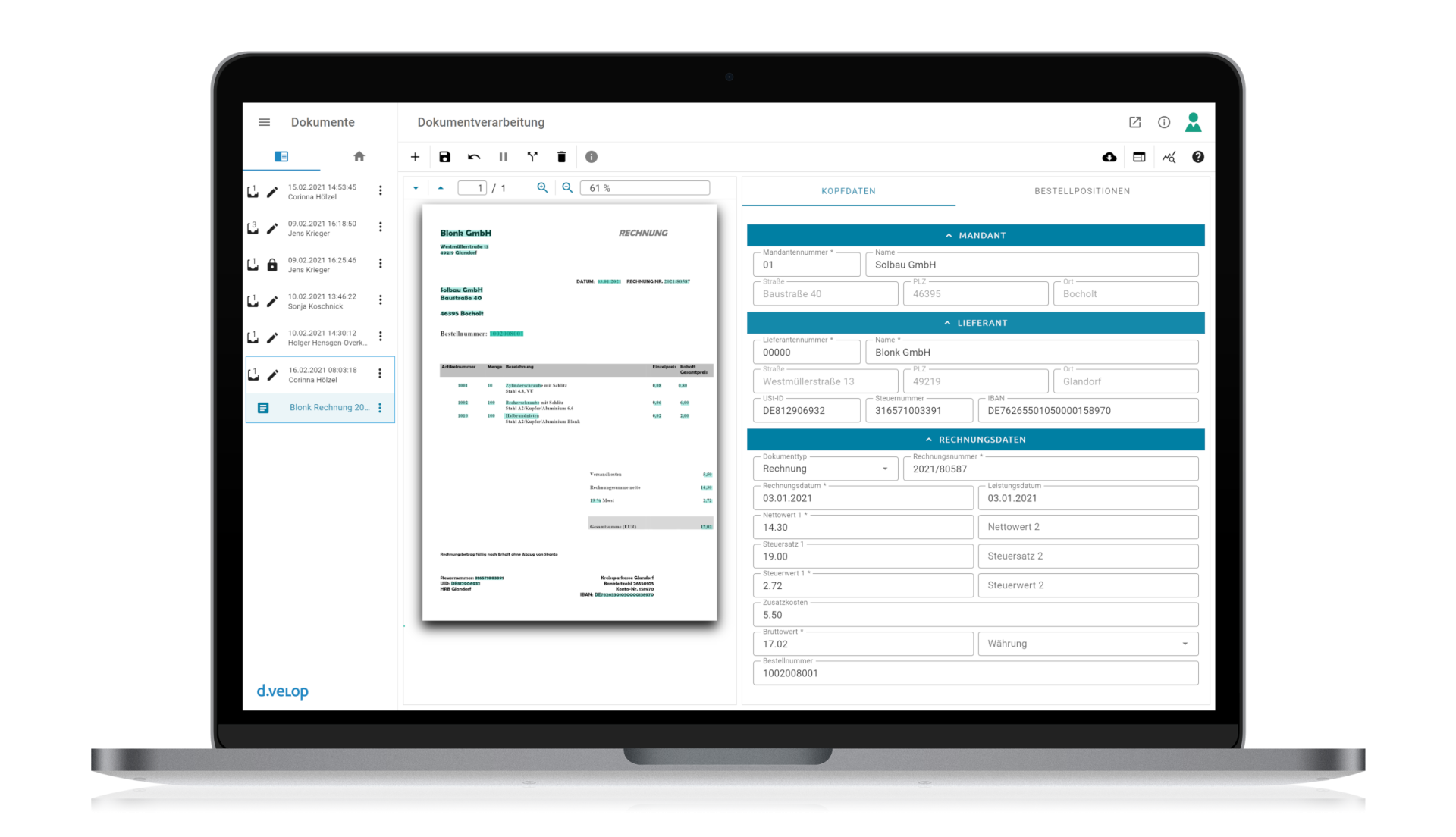 Rechnungen verarbeiten